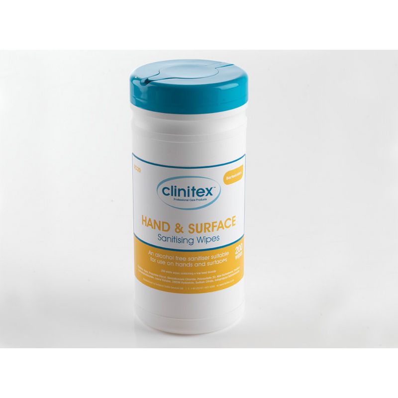 Clinitex Multi Surface & Hand Ant-bac wipes 12x200 - Janitorial Direct
