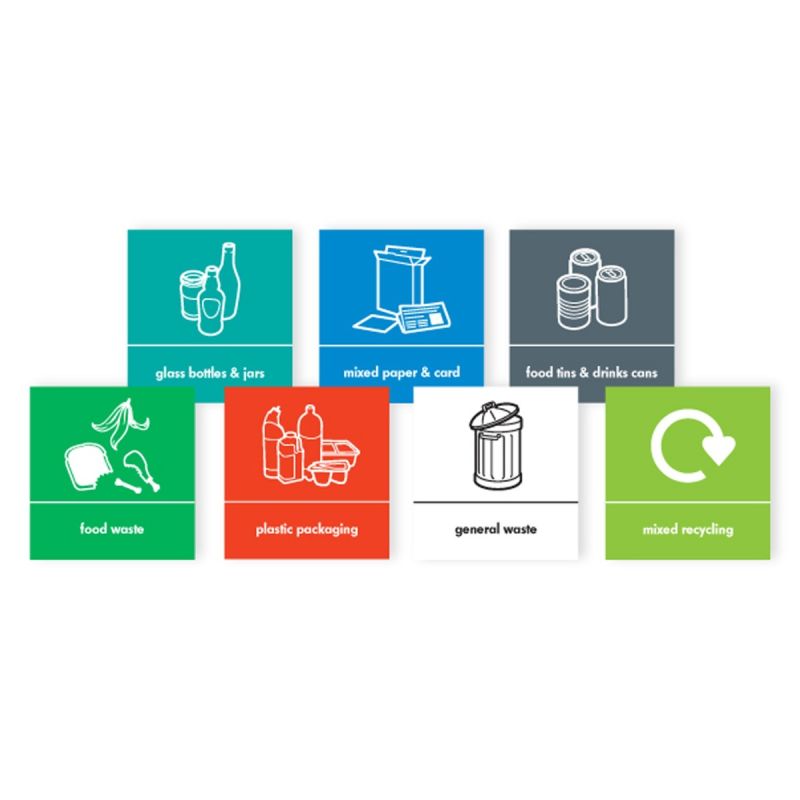 Self Adhesive Sticker for Recycling Waste Management | Janitorial Direct