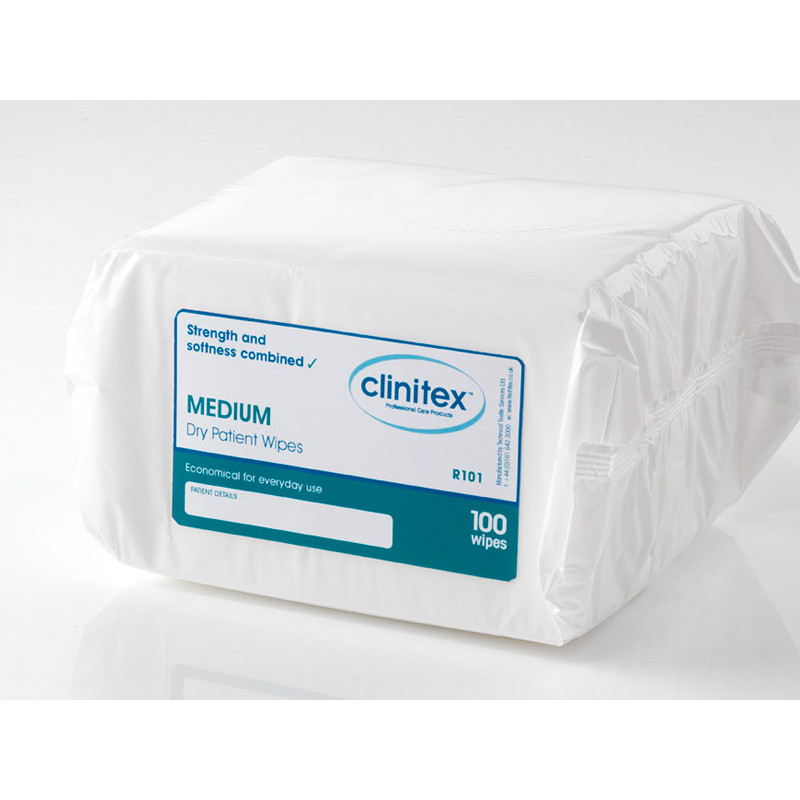 Clinitex Medium Dry Patient Wipes 36PKS x100 - Janitorial Direct