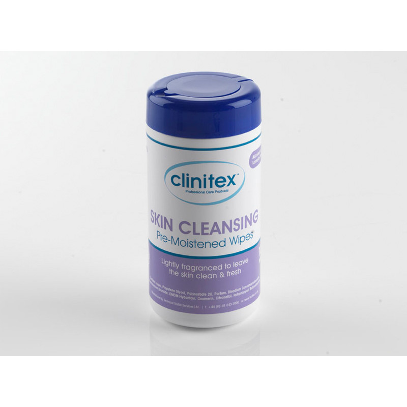 Clinitex Skin Cleansing Wipes 12Tubs x 100 - Janitorial Direct