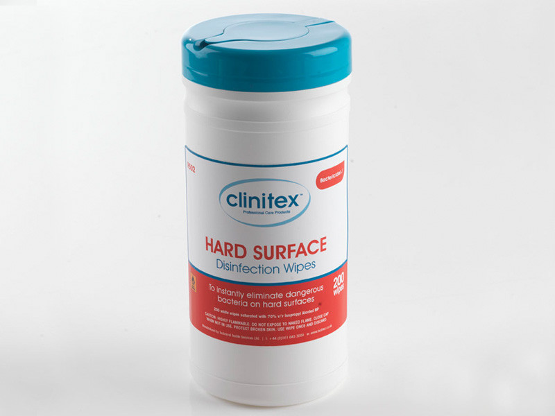 Clinitex Hard Surface Wipes White 12Tubs x200 - Janitorial Direct