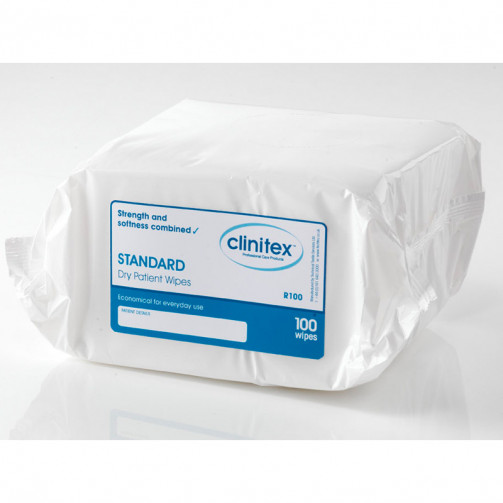 Clinitex Std Dry Patient Wipes 40x100PKS - Janitorial Direct